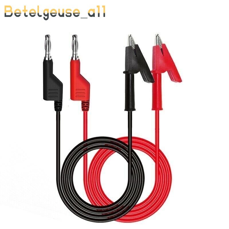 2PCS 4mm Stackable Banana Plug to Crocodile Alligator Clip Test Lead 3 ...