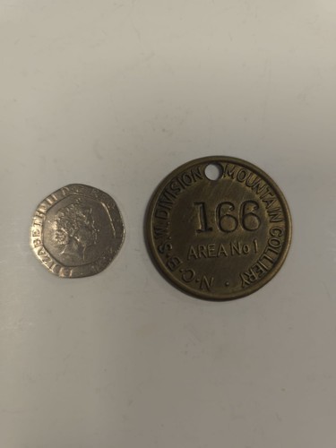 Vintage MOUNTAIN COLLIERY PIT Brass Miners Check Tally Token Original ...