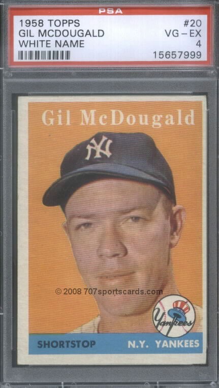 1958 Topps - Player Name in Yellow #20 Gil McDougald for sale online | eBay