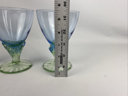 Bormioli Rocco Bahia Blue Green Pedestal Water Champagne Dessert Glass ...