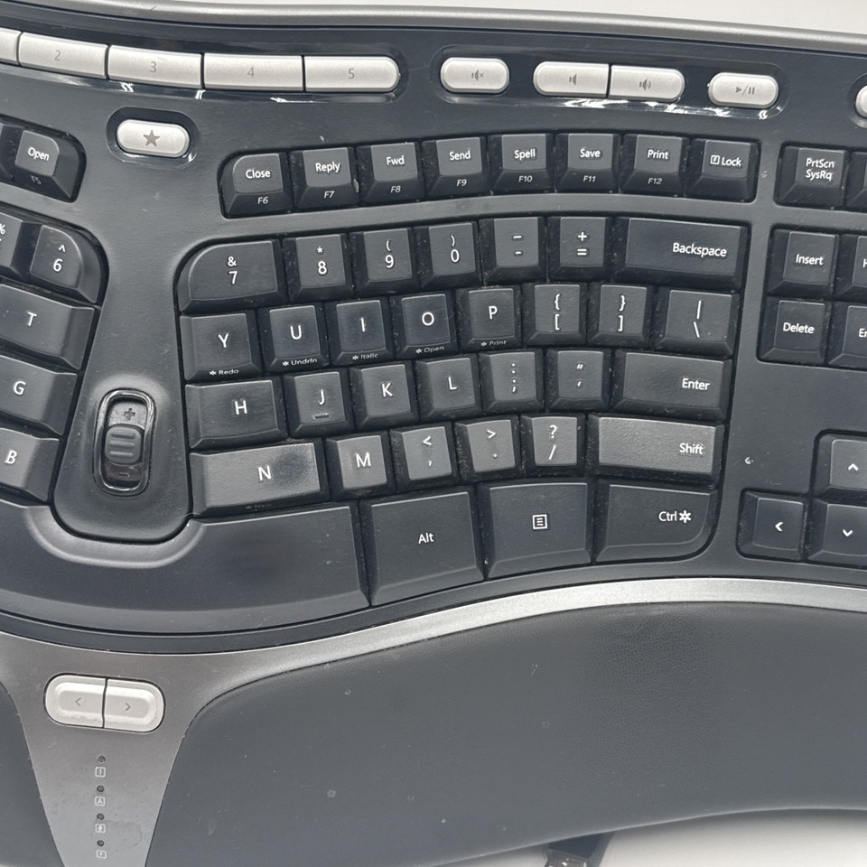 Microsoft KU-0462 Natural Ergonomic USB Keyboard 4000 v1.0 With Riser ...