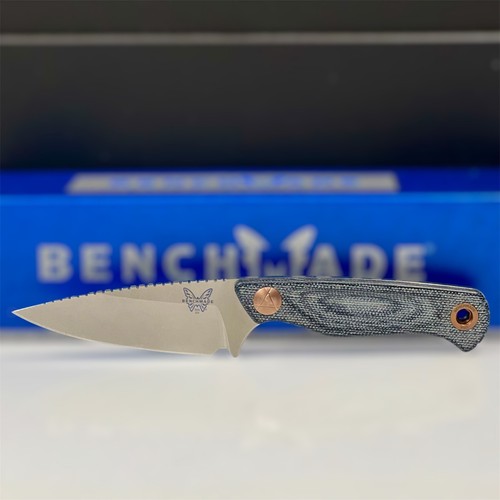 Benchmade 203 Dacian Fixed Blade Knife Blue Denim Micarta 3.5" Magnacut ...