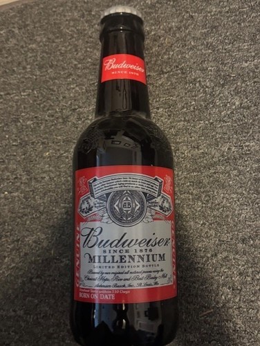 Budweiser Millennium Limited Edition Large Beer Bottle 15" Tall Glass ...