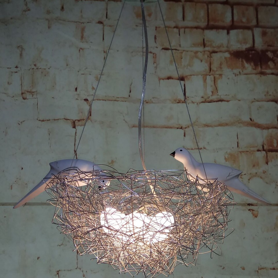 Modern LED Ceiling Light Bird's Nest Art Pendant Lamp Chandelier ...