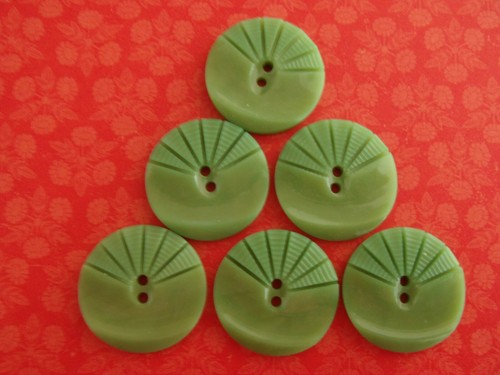 6 Vintage French Art Deco Casein 40s Buttons 22mm Sew Craft Jewelry ...