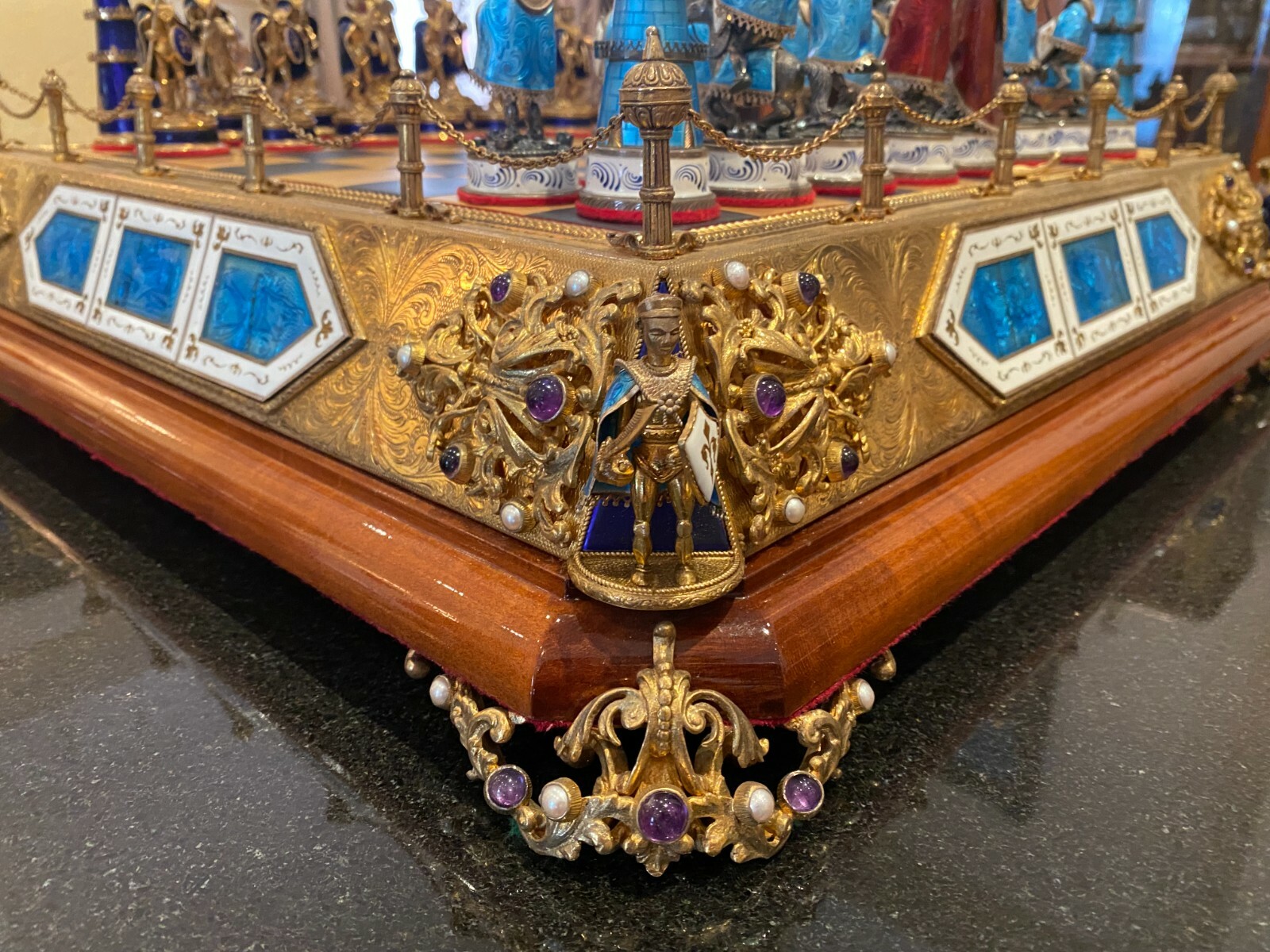 MAGNIFICENT 1900 EUROPEAN GOLD STERLING SILVER ENAMEL AMETHYST PEARL ...