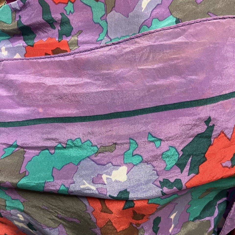 Hiroko II Silk Scarf Japanese Vintage Accessory Abstract Purple ...