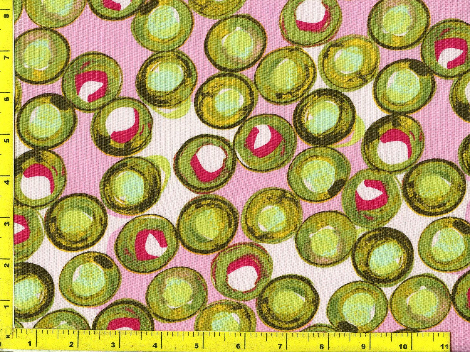 Green Red Circles In Circles On Pink By The Yard CSHCIR04155 EBay