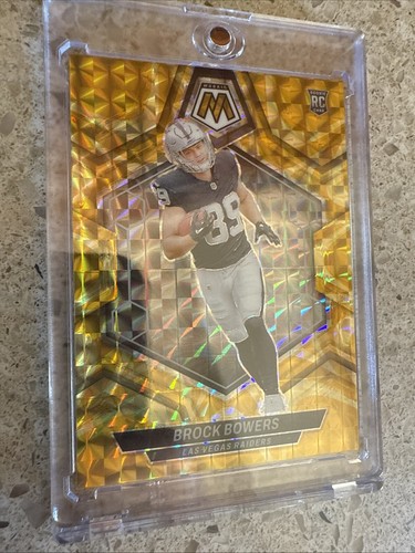2024 Panini Mosaic Yellow Reactive Rookie RC Brock Bowers Raiders #313 ...