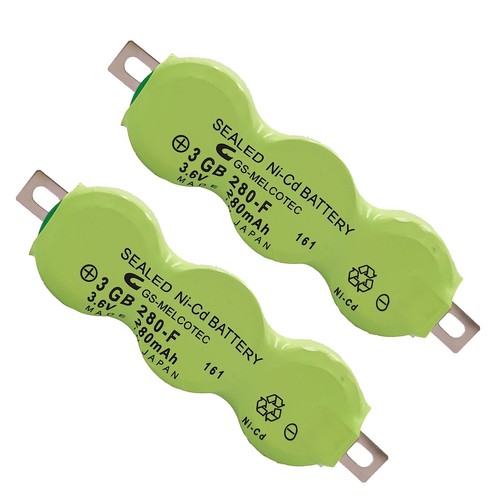 2X 3GB280-F 3.6V / 280mAh Ni-Cd Battery for MR-S11, MR-S12 Series Servo ...