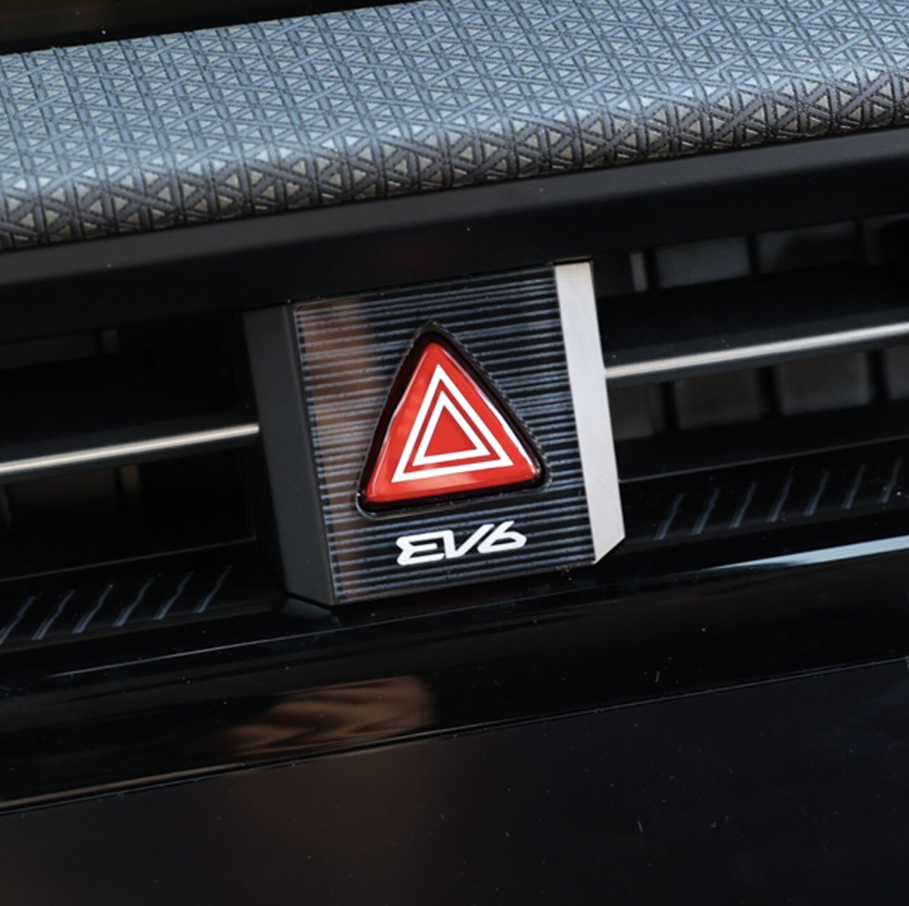 For Kia EV6 2022-2024 Acrylic Black Emergency Light Switch Control Trim ...