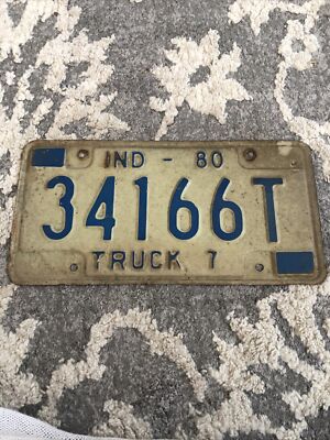 1980 INDIANA Truck License Plate. Embossed Steel. Original Paint. | eBay