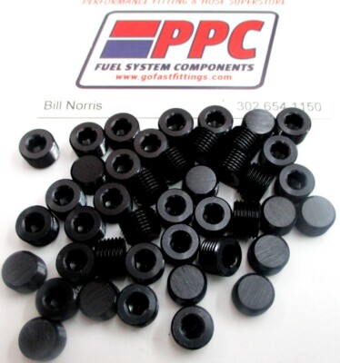 1/8" NPT Pipe Plugs w/recessed allan head 50 per pkg Black anodized ...