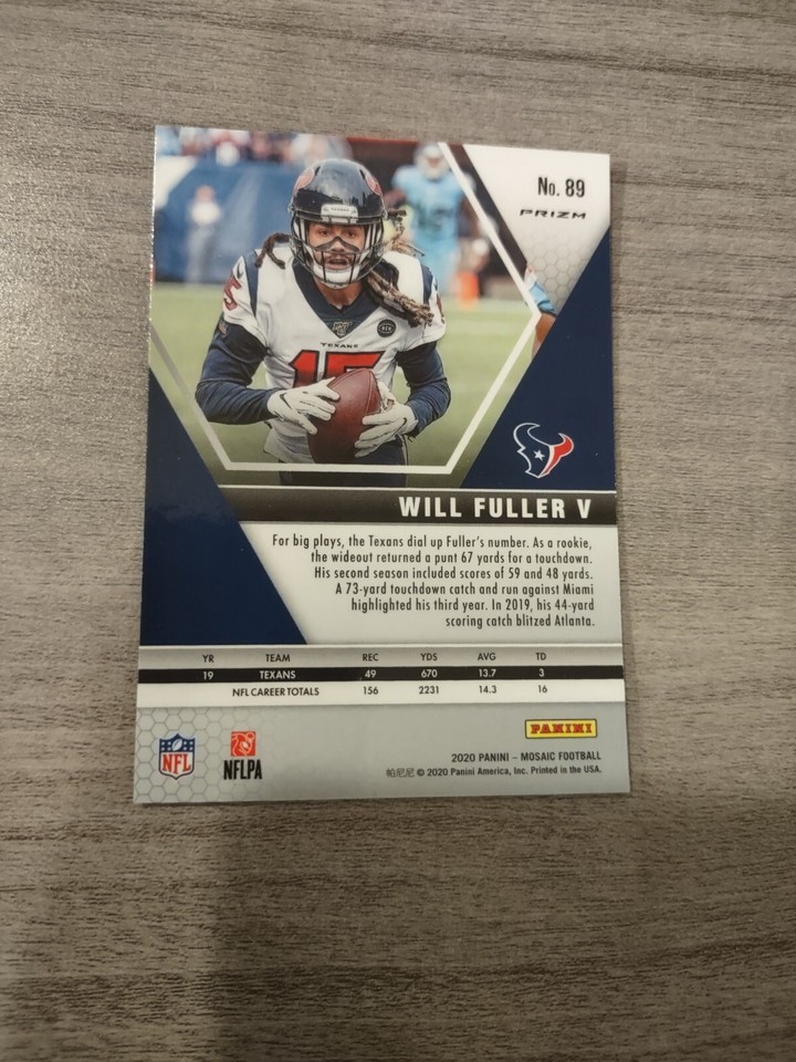 2020 Panini Mosaic Will Fuller V RED MOSAIC HOUSTON TEXANS | eBay