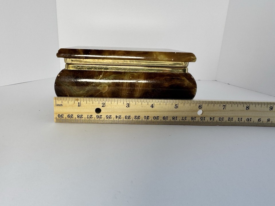 Genuine Alabaster Jewelry Box Italy – Hand Carved Onyx Stone Trinket ...