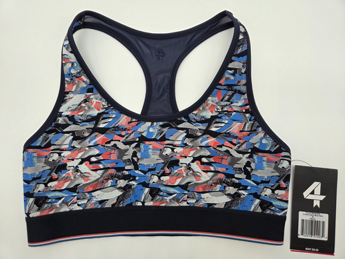 FOUR LAPS Circuit Sports Bra Womens Confetti Camo Blue Navy - Medium ...