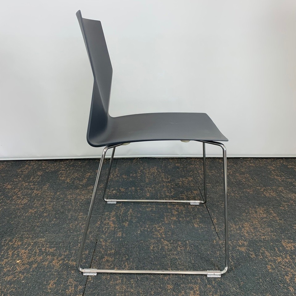 Dark Grey Meeting Chair with Chrome Legs | eBay UK