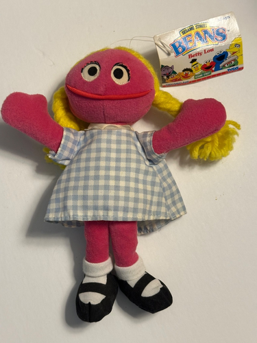 Betty Lou Sesame Street Beans Tyco Muppet Beanie Baby Jim Henson Figure ...