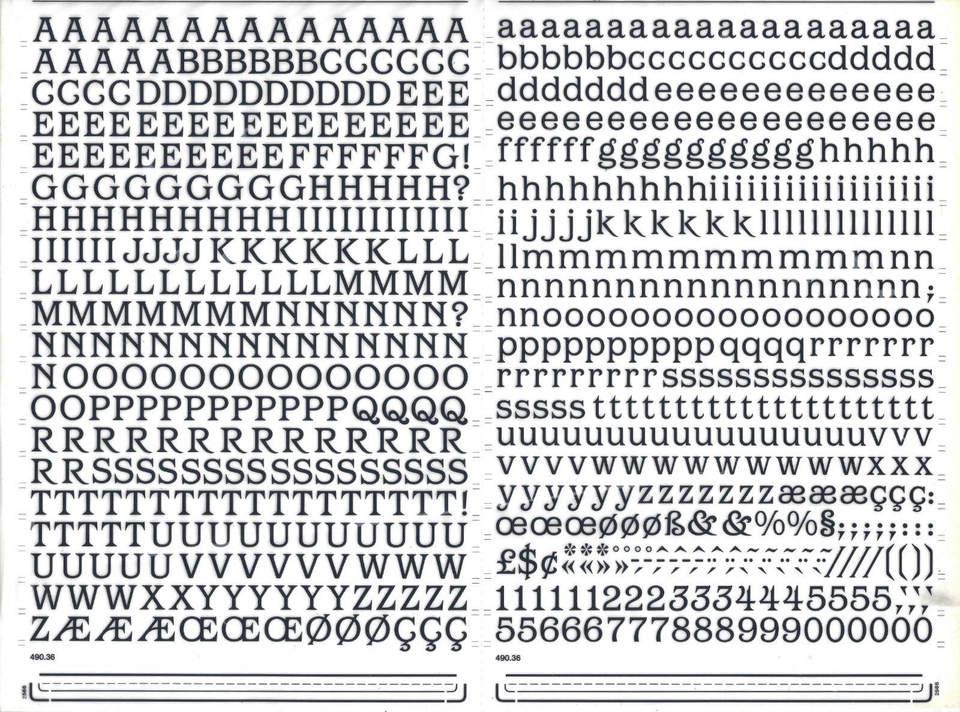 MECANORMA Dry Transfer Lettering Sheet 490.36 CLN #796 BARCELONA BOOK ...