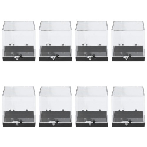 8 Pcs Square Display Case Transparent Plastic Box Specimen Mineral ...