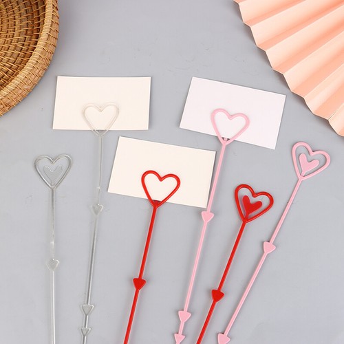 20Pcs Heart Plastic Flower Card Holder Message Card Clip For Bouquet ...