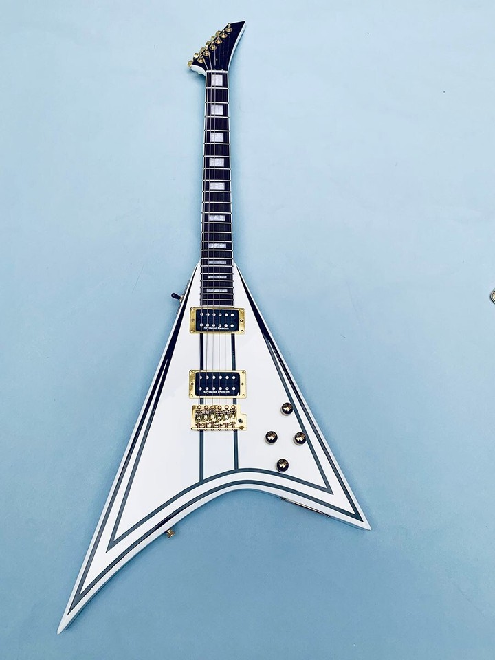 New Factory Customization Electric Guitar, Randy Rhoads V Flying, White ...