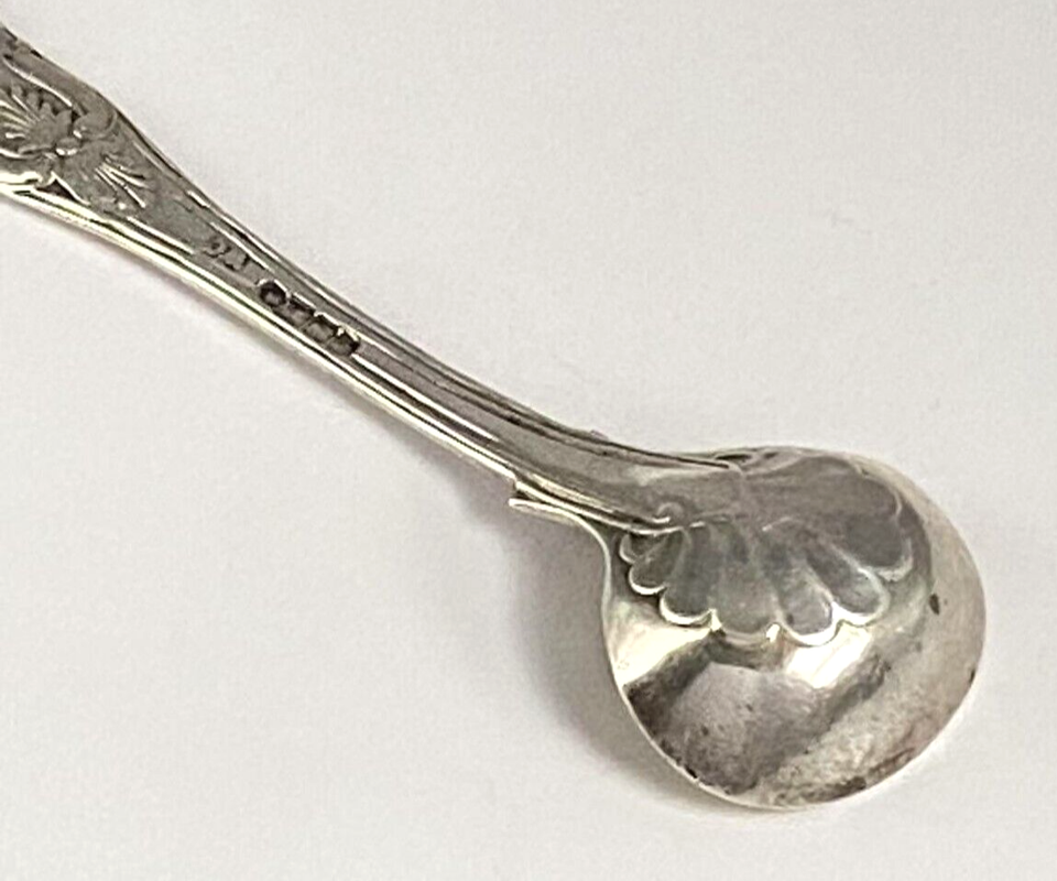 Antique 1841 Victorian Irish Dublin Heavy Silver Gilt Salt Spoon King's ...