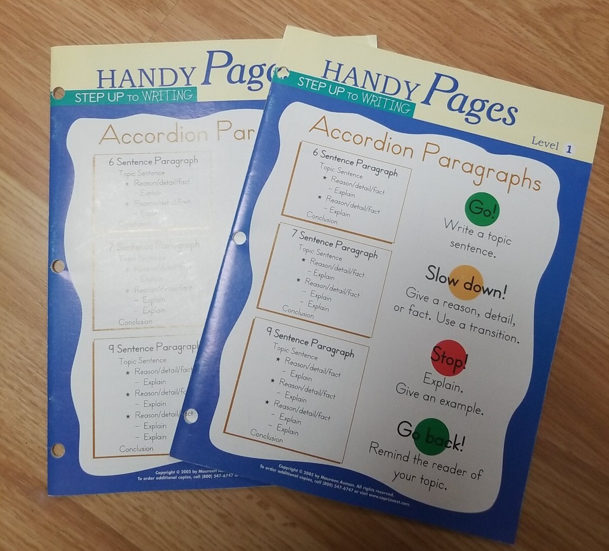 Step up to Writing Handy Pages : Level 1, Accordian Paragraphs by ...