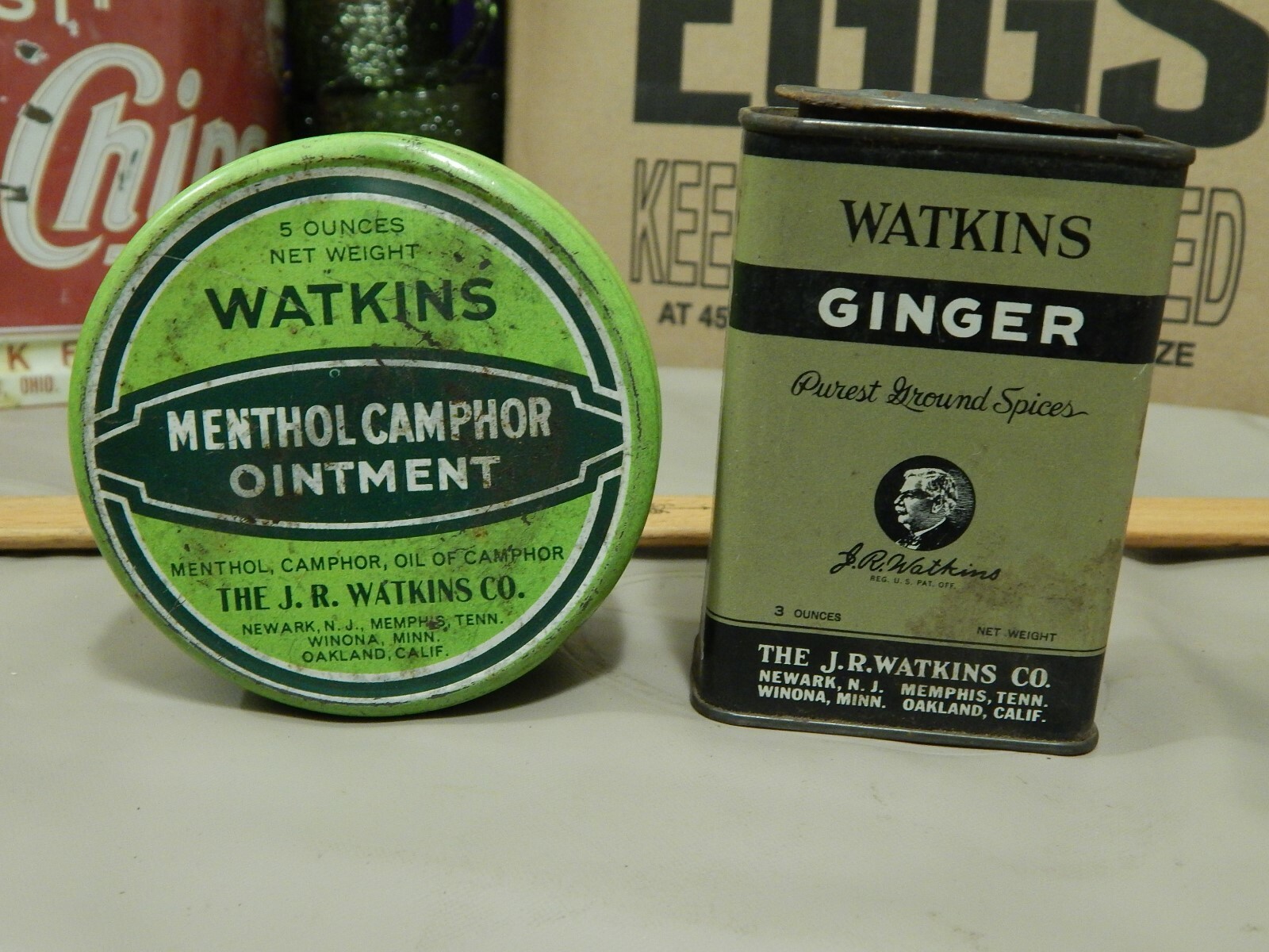 The J.R. Watkins Co. {LOT of 2} Menthol Camphor Ointment Can + 3oz ...
