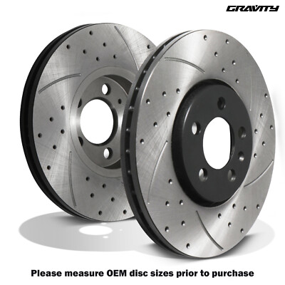 FRONT DRILLED GROOVED 288MM BRAKE DISCS FOR VOLKSWAGEN VW GOLF MK4 POLO ...