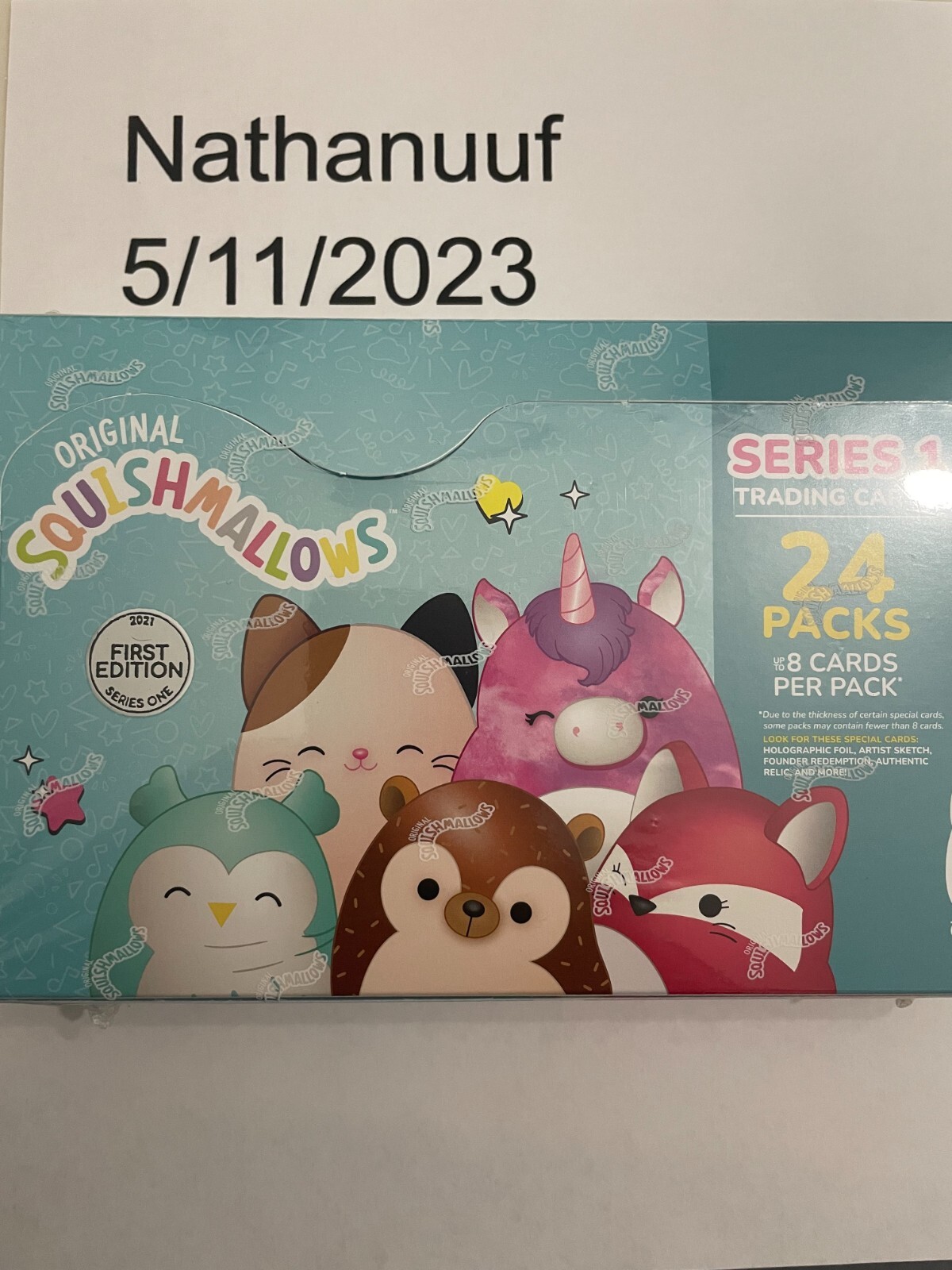 1st Edition Squishmallow Trading Card Hobby Box 24 Packs Only 1000 Made ...