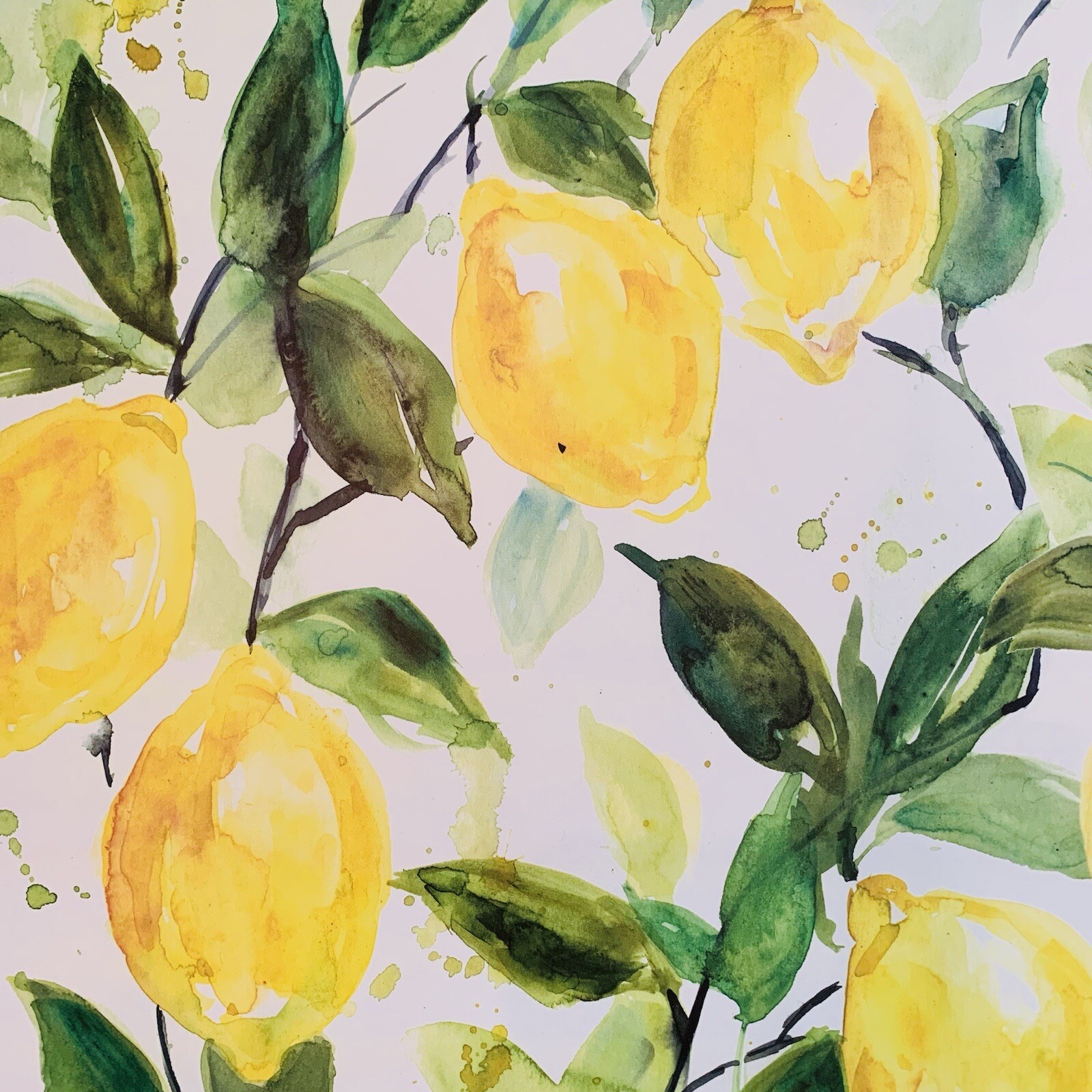 Placemats Lemons Hanging Set of 4 Plastic Lemons Yellow Green 11”x17 ...