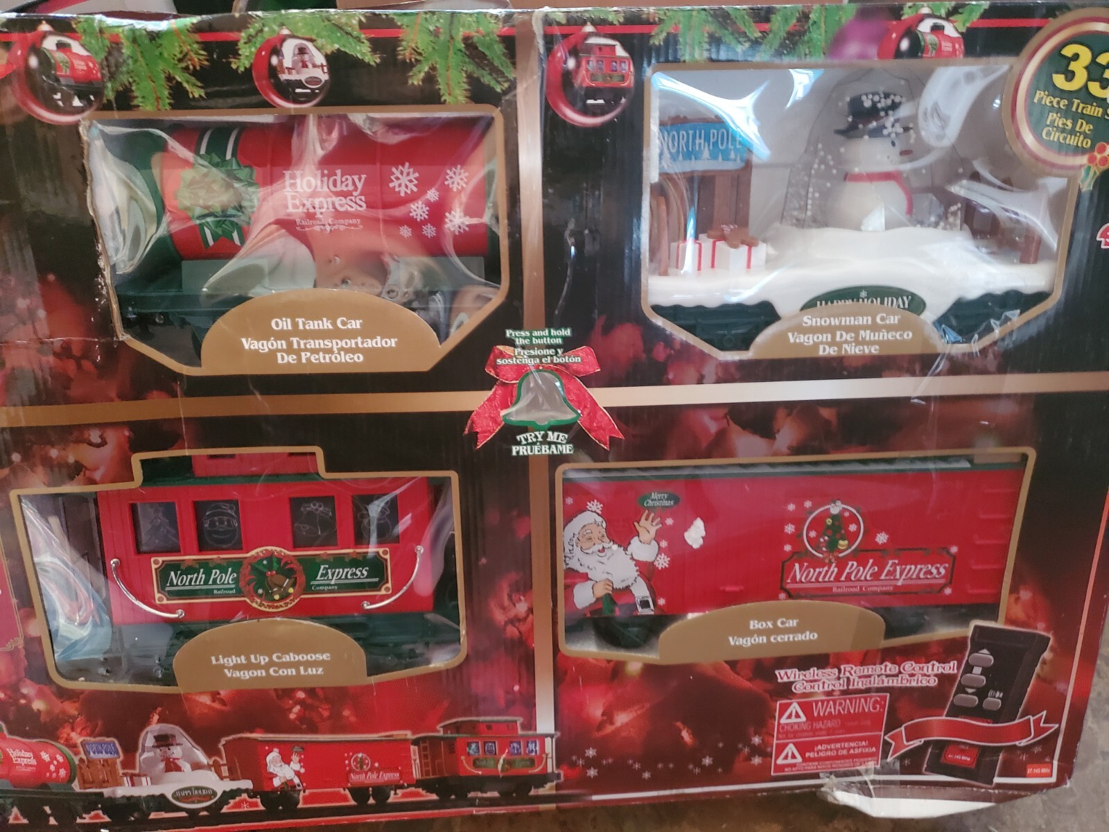CHRISTMAS NORTH POLE EXPRESS MUSICAL TRAIN SET WIRELESS REMOTE-33 PIECE ...