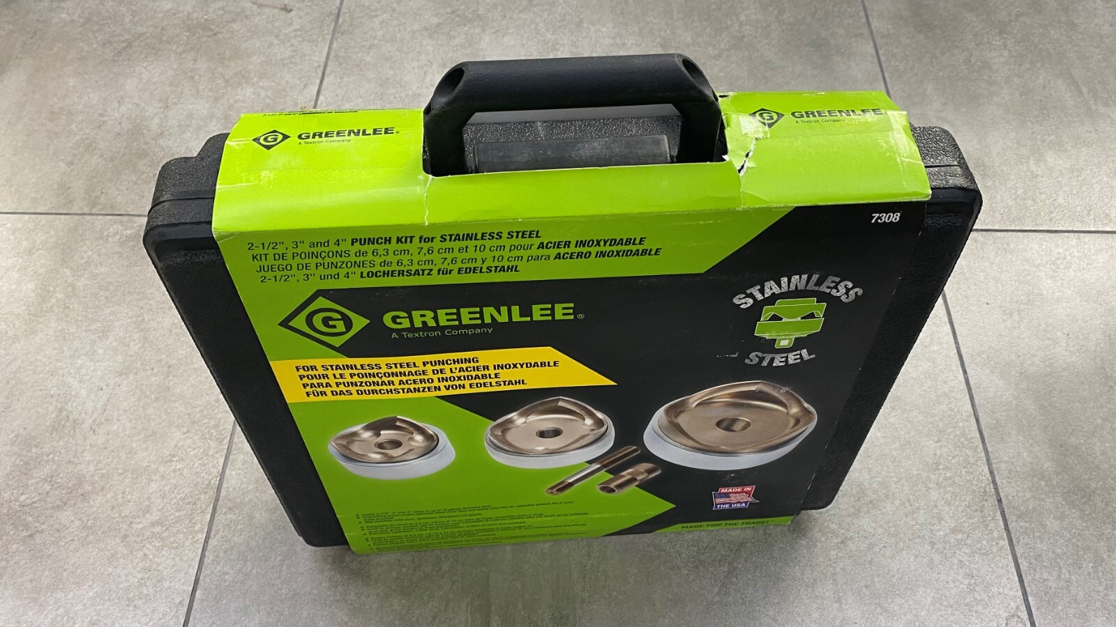 Greenlee 7308 Punch and Die Knockout Set 2-1/2" - 4" - Stainless Steel ...