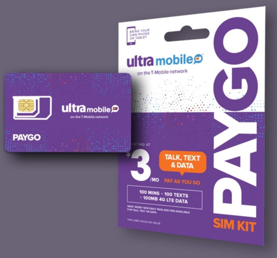 Ultra Mobile Triple Cut SIM Card BYOD GSM - 3-in-1 Prepaid Activation ...
