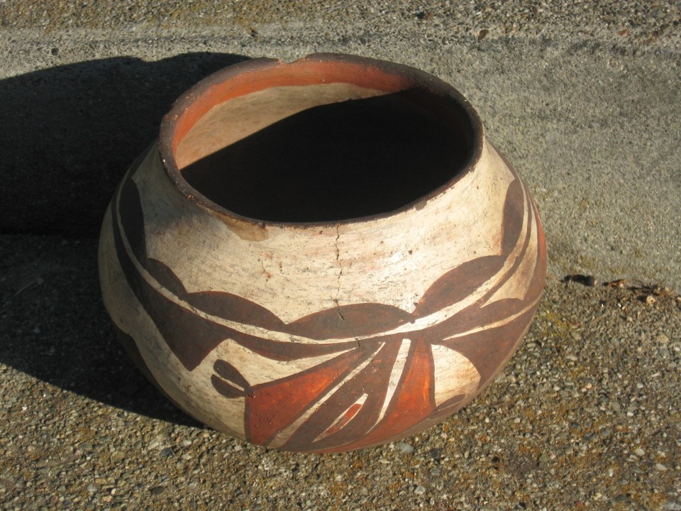 c1900 ANTIQUE ZIA / LAGUNA PUEBLO NM POT POTTERY NATIVE AMERICAN INDIAN ...