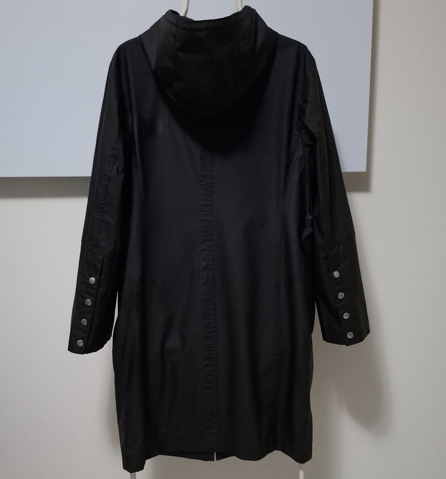 ILSE JACOBSEN Womens Black PVC Hooded Raincoat Jacket Size M | eBay UK