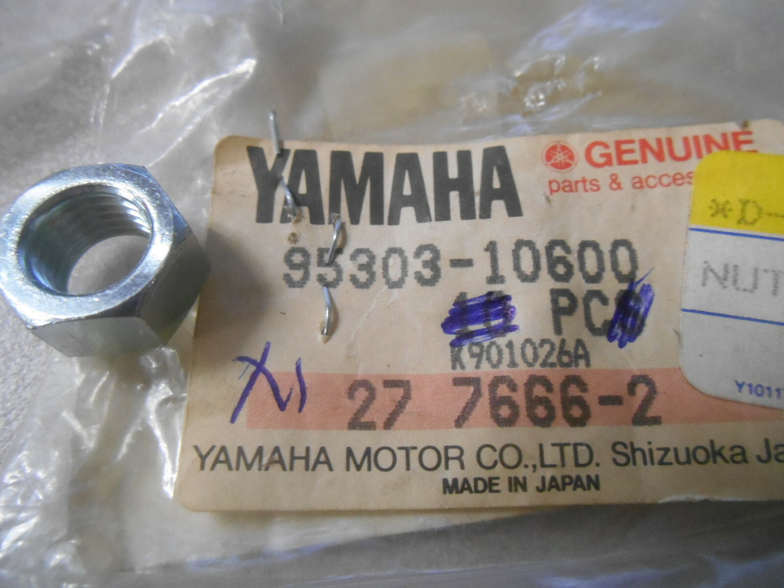 NOS Yamaha Nut EF800 YL1 YA6 TY80 YFM350 TX500 GP64 SR292 95303-10600 ...