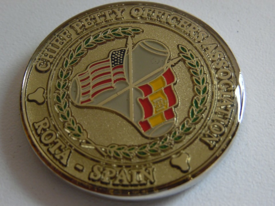Cheif Petty Officer Association Challenge Coin roma - spain USN | eBay