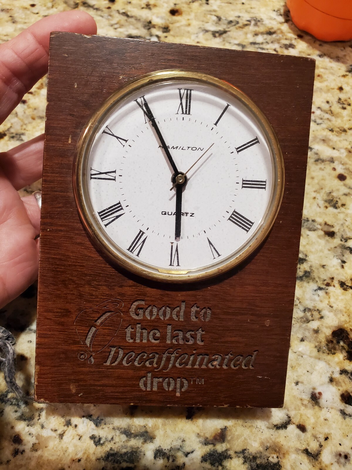 Vintage Hamilton Desk Clock Made in Japan - Quartz 3" Wood Case Maxwell ...