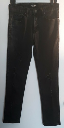 Smoke & Ash Womans Distressed Bootcut Jeans Size 29x30 Black | eBay