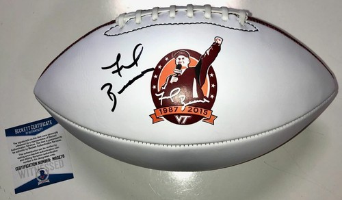 FRANK BEAMER SIGNED VIRGINIA TECH HOKIES 25 LIMITED FOOTBALL BECKETT ...