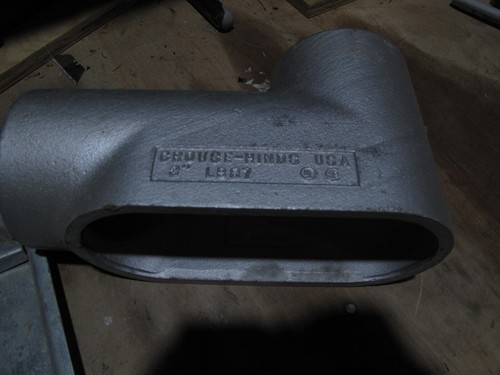 CROUSE HINDS LB-87 2-WAY L-SHAPED 3 IN CONDUIT FITTING -FREE PRIORITY ...