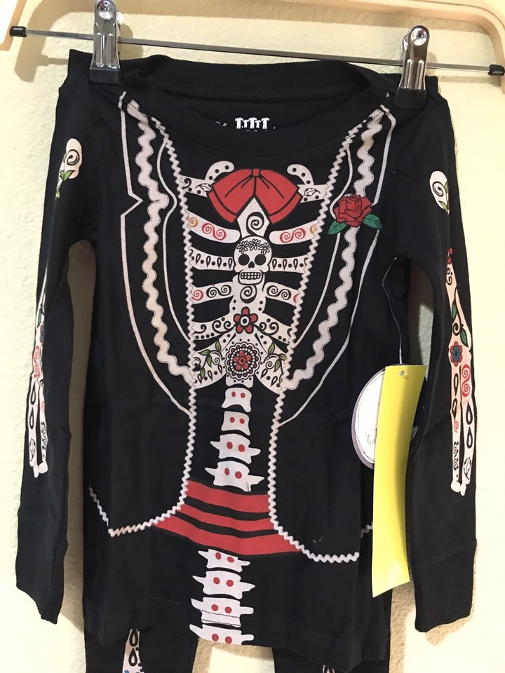 Intimo 2 PC Pajama Set Dia De Los Muertos Halloween Skeleton Charro Sz ...