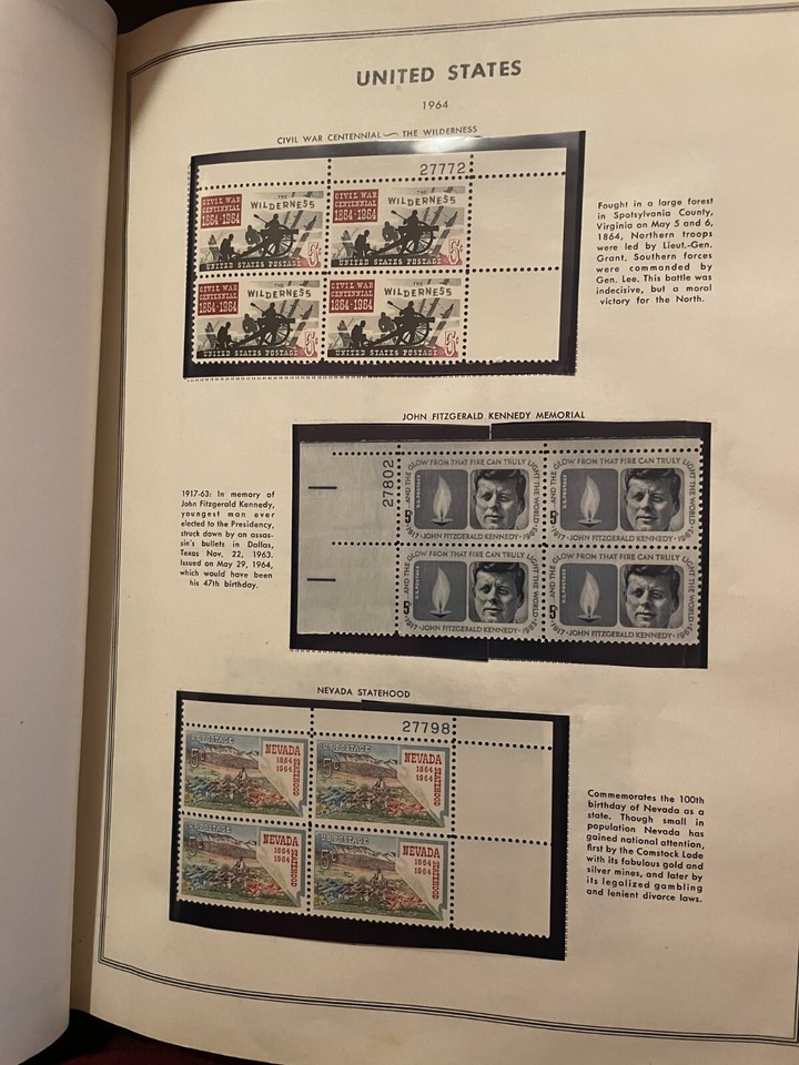 U.S. Mint Harris Plate Block Stamp Album (1964 - 1989) with $452.36 ...