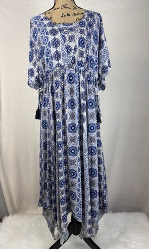 Alchemy Thread Blue Cottagecore Dress Size XXL Midi Boho Long NWT | eBay