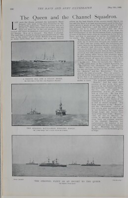 1900 Aufdruck Queen & Channel Geschwader Flotte Escourting Queen ...