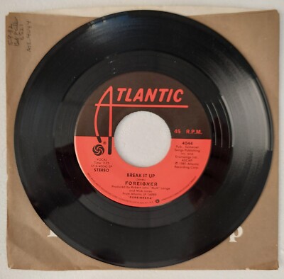 FOREIGNER Break It Up / Head Games (Live) 1982 7" Single Rock Specialty ...