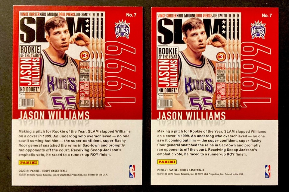 (2)-2020 NBA Hoops Jason Williams SLAM HOLO Gold Foil & Base #7 ...