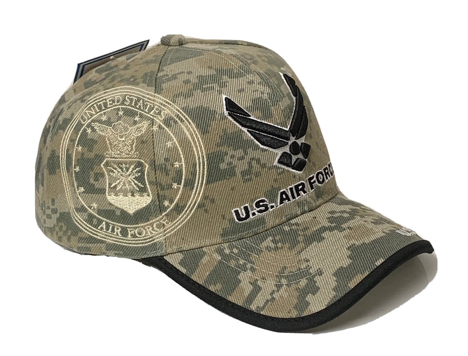 LICENSED CAMO CAMOUFLAGE US AIR FORCE USAF INSIGNIA LOGO EMBLEM Wings ...